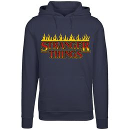 F4NT4STIC Sweatshirt 'Stranger Things Fire Netflix TV Series' Herren Gr&ouml;&szlig;e L dunkelblau / gelb / dunkelorange