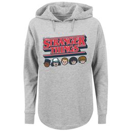 F4NT4STIC Sweatshirt 'Stranger Things Caricature Logo Netflix TV Series' female Grey size S