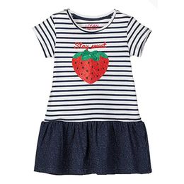 LOSAN A-Linien-Kleid LOSAN Sommerkleid Kleid Erdbeere Stay Sweet weiß marine (1-tlg)