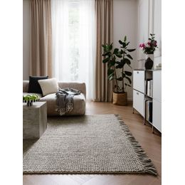 benuta Pure Wollteppich Velma Grau 80x150 cm - Naturfaserteppich aus Wolle