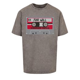 F4NT4STIC Shirt 'Stranger Things Cassette For Will Netflix TV Series' male Grey size 4XL