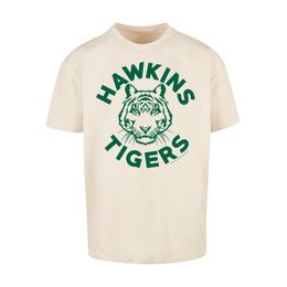 F4NT4STIC T-Shirt 'Stranger Things Hawkins Tigers Netflix TV Series' Herren Größe L hellbeige / dunkelgrün