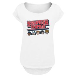 F4NT4STIC Shirt 'Stranger Things Caricature Logo Netflix TV Series' female White size XXL