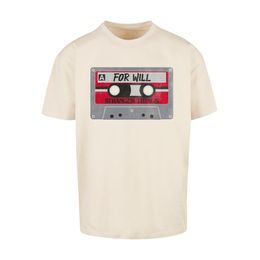 F4NT4STIC T-Shirt 'Stranger Things Cassette For Will Netflix TV Series' Herren Gr&ouml;&szlig;e L hellbeige / grau / rot / schwarz