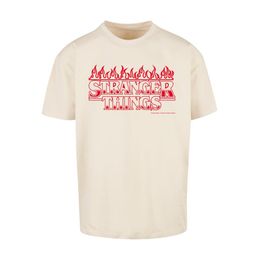 F4NT4STIC T-Shirt 'Stranger Things Flames Netflix TV Series' Herren Gr&ouml;&szlig;e S sand / rot