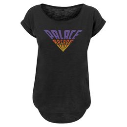 F4NT4STIC T-Shirt 'Stranger Things Palace Arcade Netflix TV Series' Damen Gr&ouml;&szlig;e L gelb / lila / orangerot / schwarz