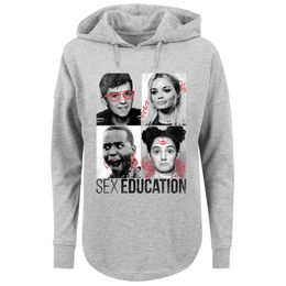 F4NT4STIC Sweatshirt 'Sex Education Class Photos Netflix TV Series' Damen Gr&ouml;&szlig;e M graumeliert / cranberry / schwarz / wei&szlig;