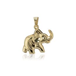 NKlaus Kettenanhänger Kettenanhänger Elefant 375 Gelb Gold 9 Karat Amule