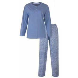 Medaillon Schlafanzug Damen Pyjama lang (2 tlg) Baumwolle