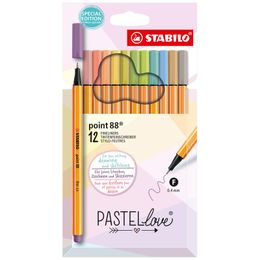 Fineliner Stabilo® point 88 Pastellove 12er-Pack