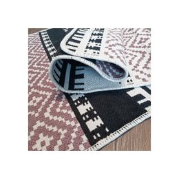 CelinaTex Dekokissen Carpet Teppich Läufer Baumwolle In-Outdoor XL 120x180cm schwarz rosa