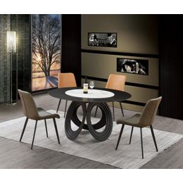 JVmoebel Esstisch, Runder Essttisch Tisch 135 cm Metall Rund Konferenz Moderne