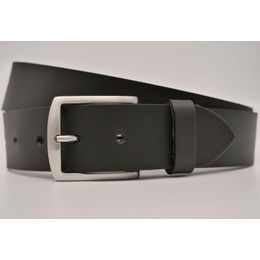 AnnaMatoni Ledergürtel mit silberner Schließe, schwarz