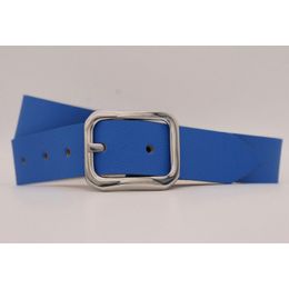 AnnaMatoni Ledergürtel mit silberner Schließe, blau
