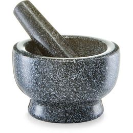 zeller Present Mörser, (Set, 2-tlg), Granit, grau