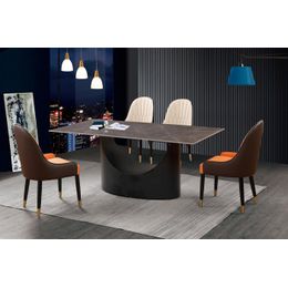 JVmoebel Esstisch, Luxus Tisch Esstisch Säulen Fuß Marmor Optik Esszimmer Möbel