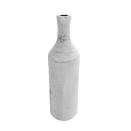 Spetebo Dekovase Design Holz Blumen Vase white washed