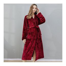 ZWY Pyjama Damen Bademantel Langarm