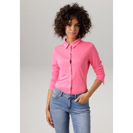 Hemdbluse Aniston CASUAL Gr. 36, pink Damen Blusen langarm