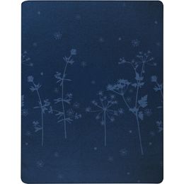Wohndecke Biederlack "Recover Bloom" Wohndecken Gr. B/L: 150 cm x 200 cm, blau Baumwolldecken