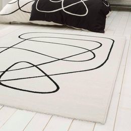 Teppich Esprit "Artist" Teppiche Gr. B/L: 120 cm x 170 cm, 13 mm, 1 St., schwarz-weiß (weiß, schwarz) Esszimmerteppiche