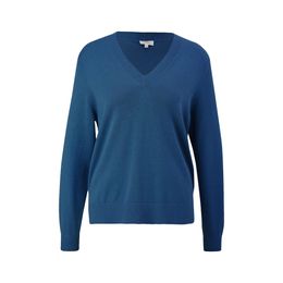 V-Ausschnitt-Pullover s.Oliver Gr. 34, blau (navy) Damen Pullover V-Pullover