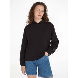 Kapuzensweatshirt Calvin Klein Jeans "LOGO ELASTIC HOODIE" Gr. L (40), schwarz (ck black) Damen Sweatshirts