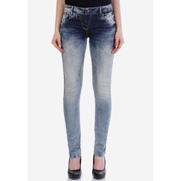 Cipo & Baxx Slim-fit-Jeans CIPO & BAXX Gr. 26, EURO-Größen, blau Damen Jeans Röhrenjeans