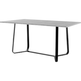 Esstisch ByLiving "Talea" Tische Gr. B/H/T: 160 cm x 76 cm x 90 cm, grau (betonoptik, schwarz) Esstisch Rechteckiger Esstische rechteckig