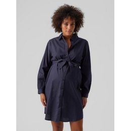 MAMALICIOUS Shirtkleid Mini Umstands Kleid Langarm Bluse Schwangerschaft Still Mode MLNANNA (lang) 5005 in Navy