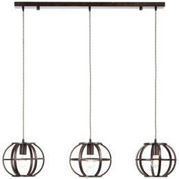 Pendelleuchte Brilliant "Basia" Lampen Gr. 3 flammig, Höhe: 123 cm, schwarz (schwarz stahlfarben) Pendelleuchten und Hängeleuchten