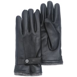 Lederhandschuhe Pearlwood Gr. 7,5, schwarz (black) Damen Handschuhe Fingerhandschuhe