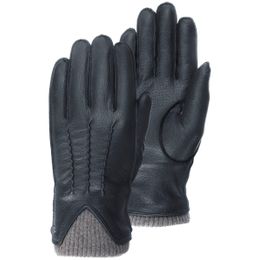Lederhandschuhe Pearlwood "John" Gr. 9,5, schwarz (black) Damen Handschuhe Fingerhandschuhe