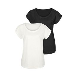 T-Shirt Vivance Gr. 52/54, schwarz (schwarz, creme) Damen Shirts Jersey
