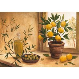 Kunstdruck Home Affaire "A. S.: Olive and lime" Bilder Gr. B/H: 99 cm x 69 cm, beige (cremefarben) Kunstdrucke