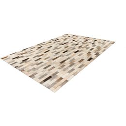 Lederteppich Kayoom "Ravi 100" Teppiche Gr. B/L: 160 cm x 230 cm, 8 mm, 1 St., grau Esszimmerteppiche