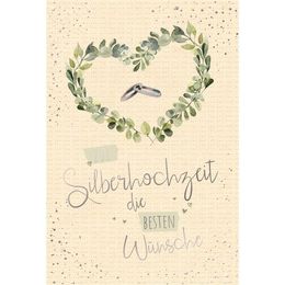 Skorpion Grußkarten Silberhochzeit - 25. Hochzeitstag Karte mit Umschlag folienfrei, weiß