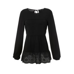 Shirtbluse Aniston CASUAL Gr. 38, schwarz Damen Blusen langarm
