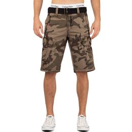 Geographical Norway Cargoshorts Herren kurze Hose bapeanut (1-tlg) inklusive Gürtel