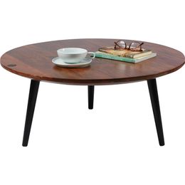 Couchtisch Tom Tailor HOME "T-WOOD TABLE LARGE" Tische Gr. B/H: 80 cm x 35 cm, schwarz (natur, schwarz) Couchtische rund oval