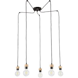 Pendelleuchte BRITOP LIGHTING "CLARTE" Lampen Gr. 5 flammig, Ø 15 cm Höhe: 200 cm, schwarz (eichefarben, schwarz) Pendelleuchten und Hängeleuchten