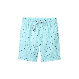 Tom Tailor Herren Stretch-Badeshorts, blau, Muster, Gr. XXL