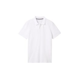 Tom Tailor Herren Basic Polo Shirt, weiß, Uni, Gr. XL