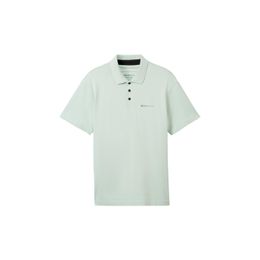 Tom Tailor Denim Herren Relaxed Poloshirt mit Logo Print, grün, Uni, Gr. XXL