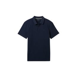 Tom Tailor Herren Basic Polo Shirt, blau, Uni, Gr. XL