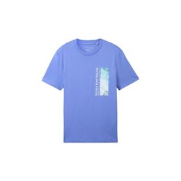 Tom Tailor Denim Herren T-Shirt mit Motivprint, blau, Motivprint, Gr. XL