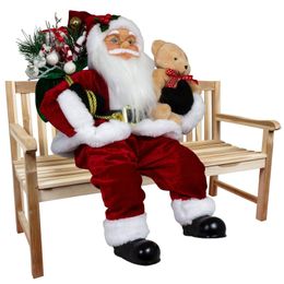 Christmas Paradise Weihnachtsmann Sander 45cm / 30cm, sitzend (Dekofigur rot, 1 St., Weihnachtsdeko), Kantenhocker zum Hinsetzen, 45 cm