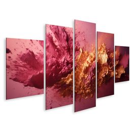 islandburner Leinwandbild Elegantes Roségold-Pulver schwebt anmutig durch die Luft im Wandbild S