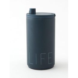 Design Letters Thermobecher "Life" in Dunkelblau - 350 ml