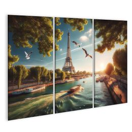 islandburner Leinwandbild Eiffelturm blauer Himmel
